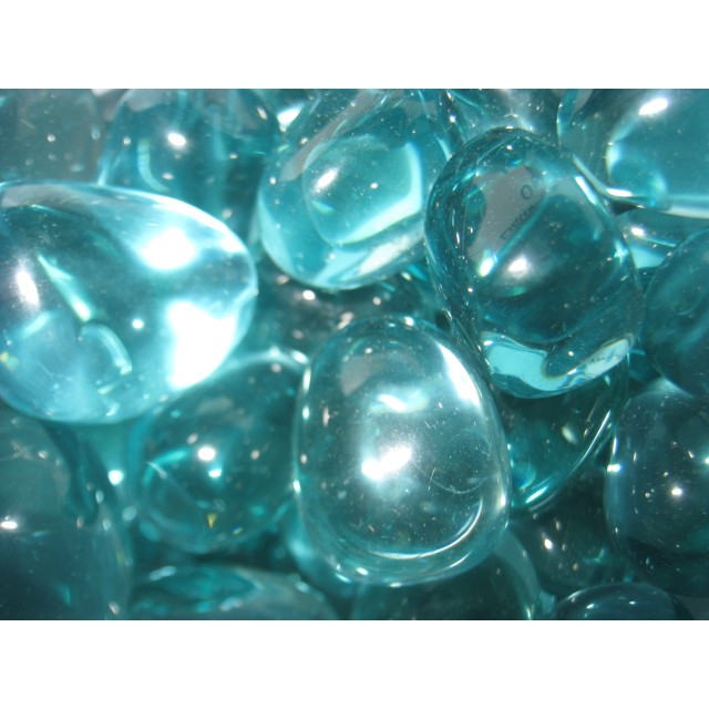 Obsidian Light Blue Tumbled A 20x30mm 200 GRAMS