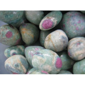 Ruby in fuchsite - Tumbled 20x30mm 200 GRAMS